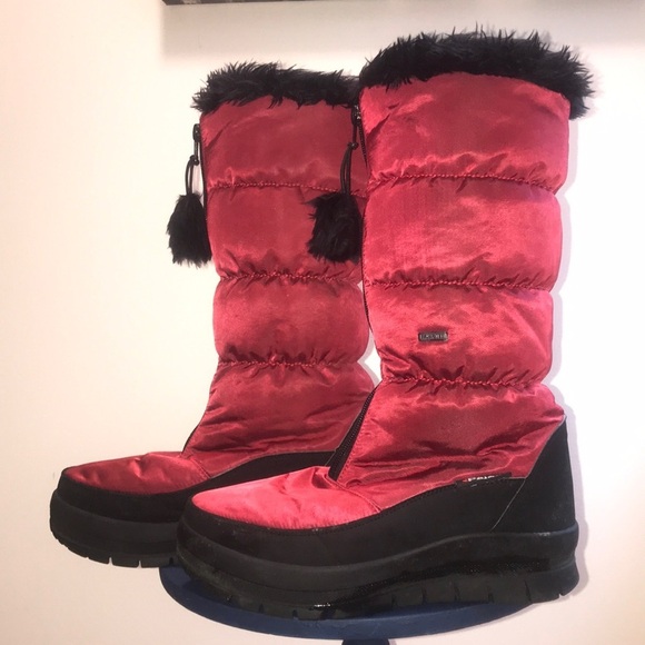 Pajar | Shoes | Pajar Toboggan Boots Claw Faux Fur Red Nylon Size 7 ...